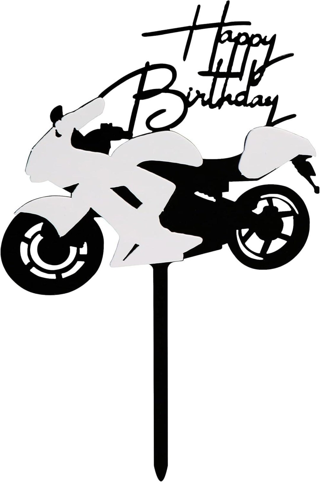 Acrylic Motorcycle Cake Topper Scooter Happy Birthday Cake Decorations ...