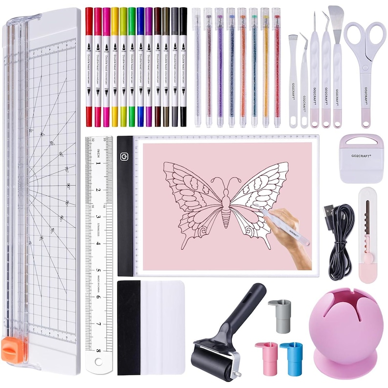 37pcs Essential Tool Set for Cricut Machine, Ultimate Tool With 7pcs Weeding Tools for Vinyl ...