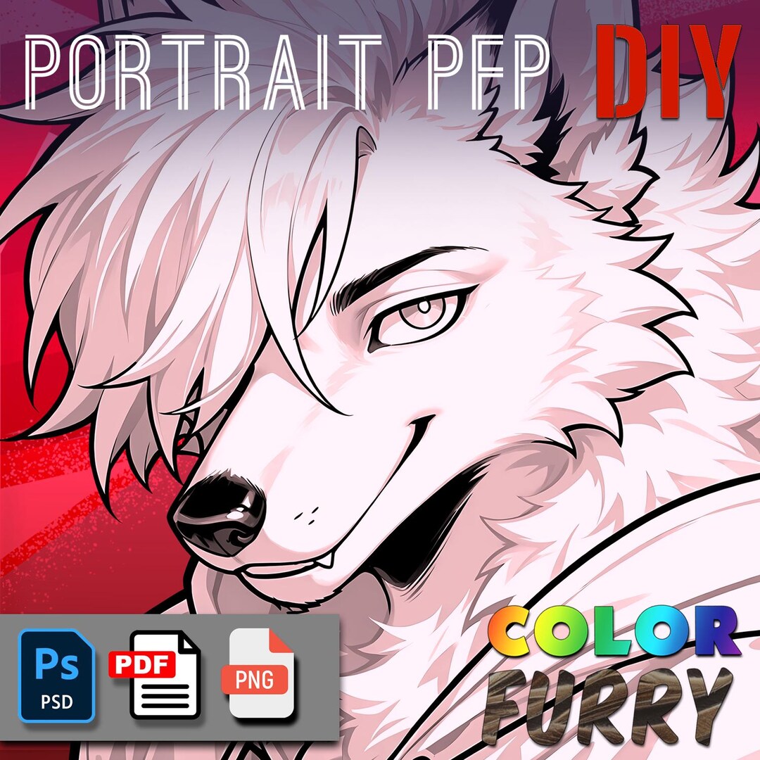 Diy-printable-canine-coloring Page-digital Download-furry Art Base ...