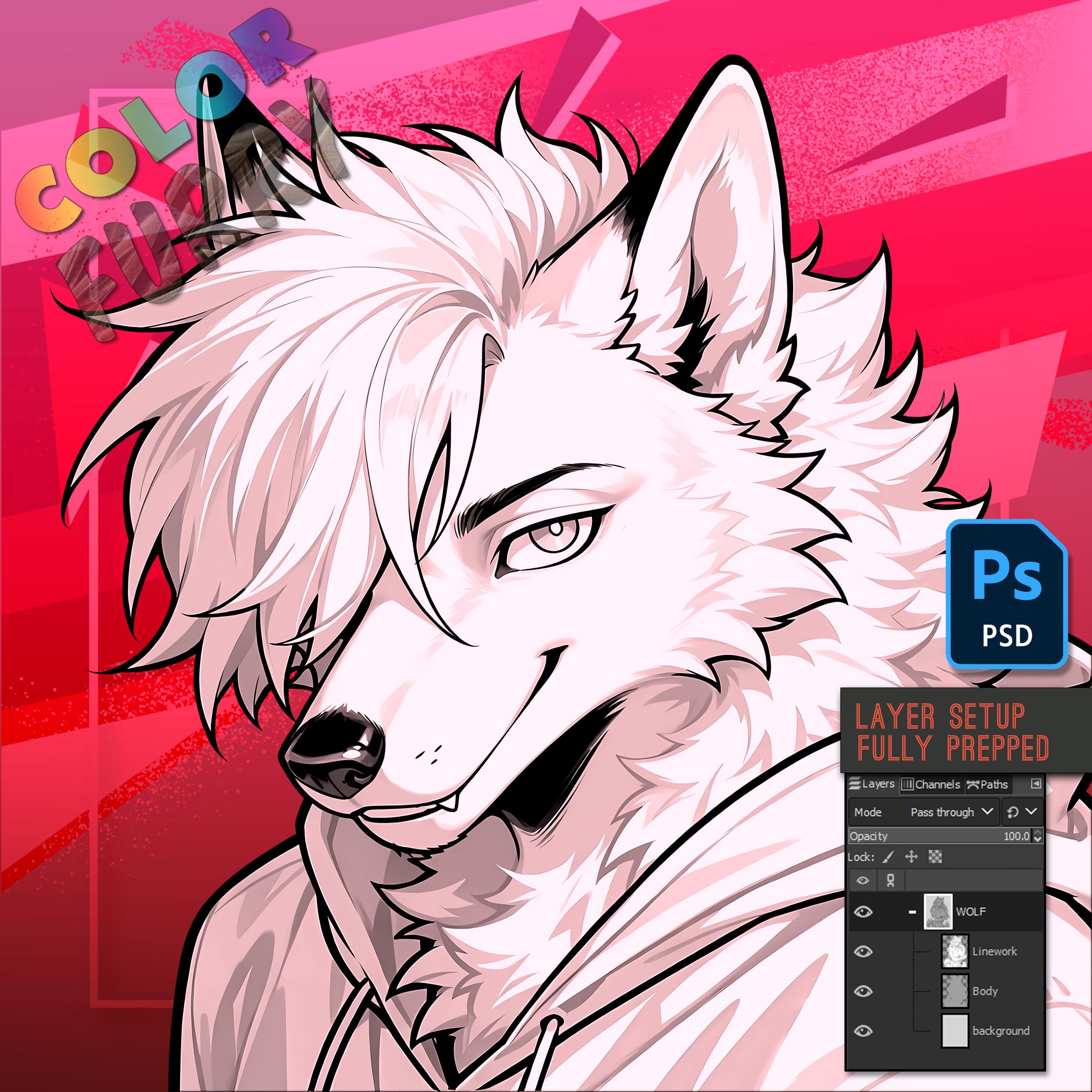 Diy-printable-canine-coloring Page-digital Download-furry Art Base ...