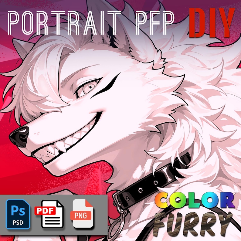 Diy-printable-canine-coloring Page-digital Download-furry Art Base ...