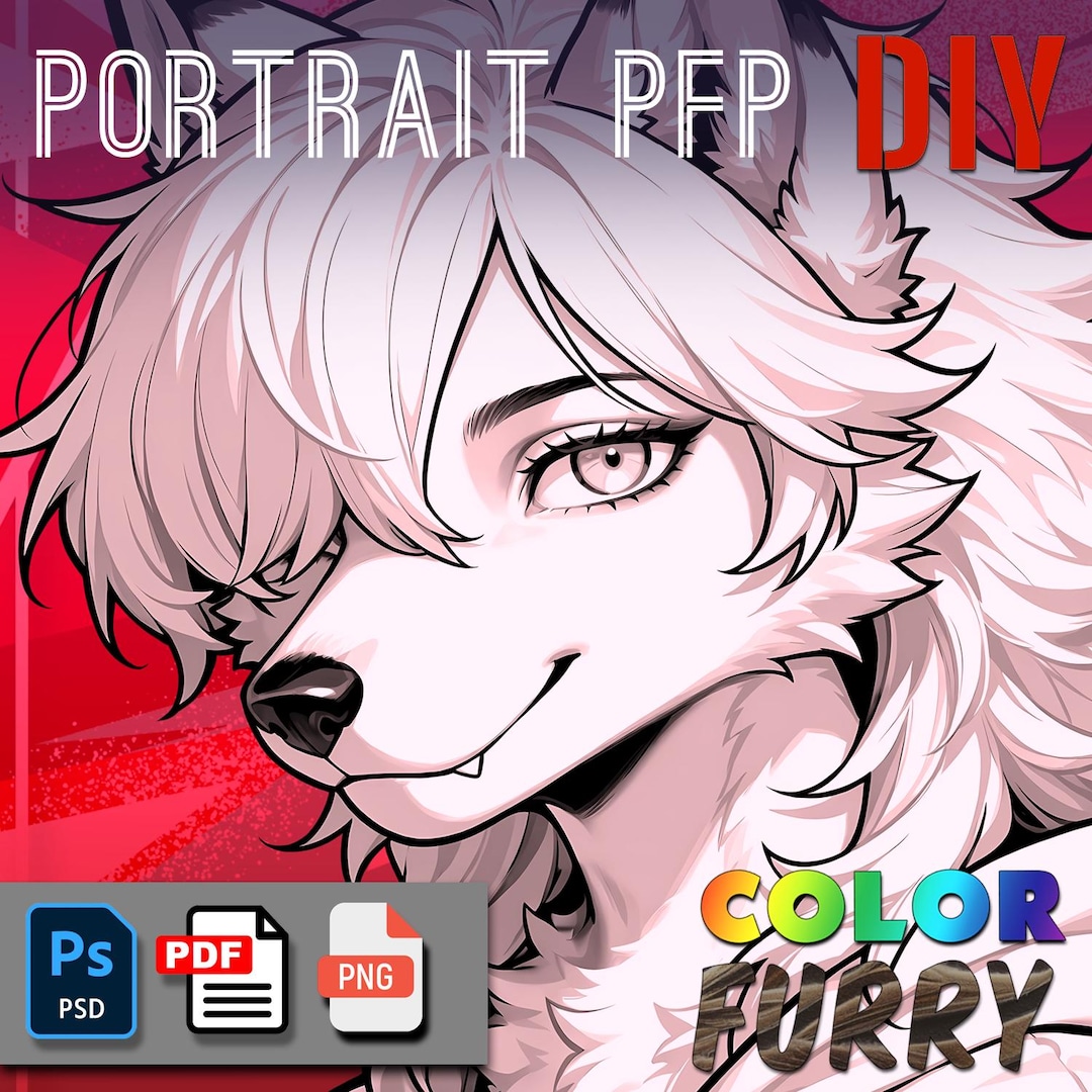 Diy-printable-canine-coloring Page-digital Download-furry Art Base ...