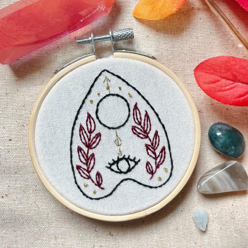 Ouija Easy Embroidery Pattern PDF | Witchy Hand Embroidery Design ...
