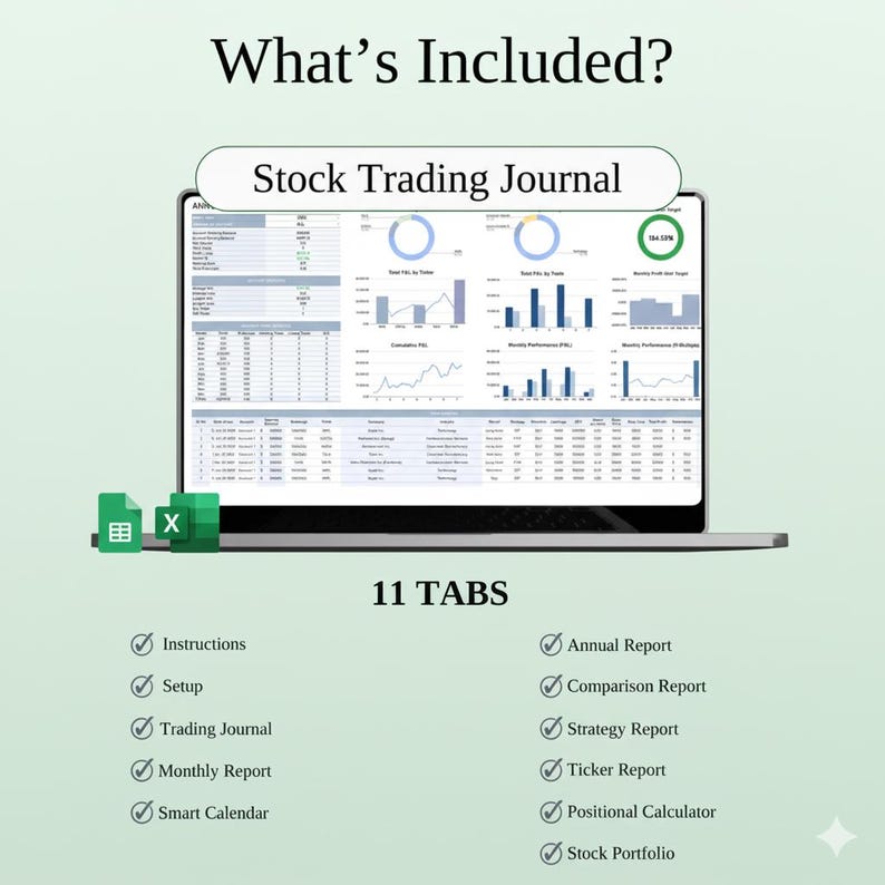 5 in 1 Trading Journal Bundle | Futures, Forex, Stocks (google Sheets ...