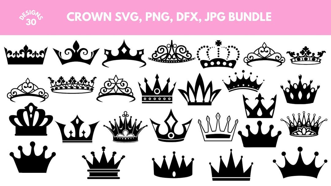 Crown SVG Bundle | Royal Crown Clipart | Princess King Queen SVG ...