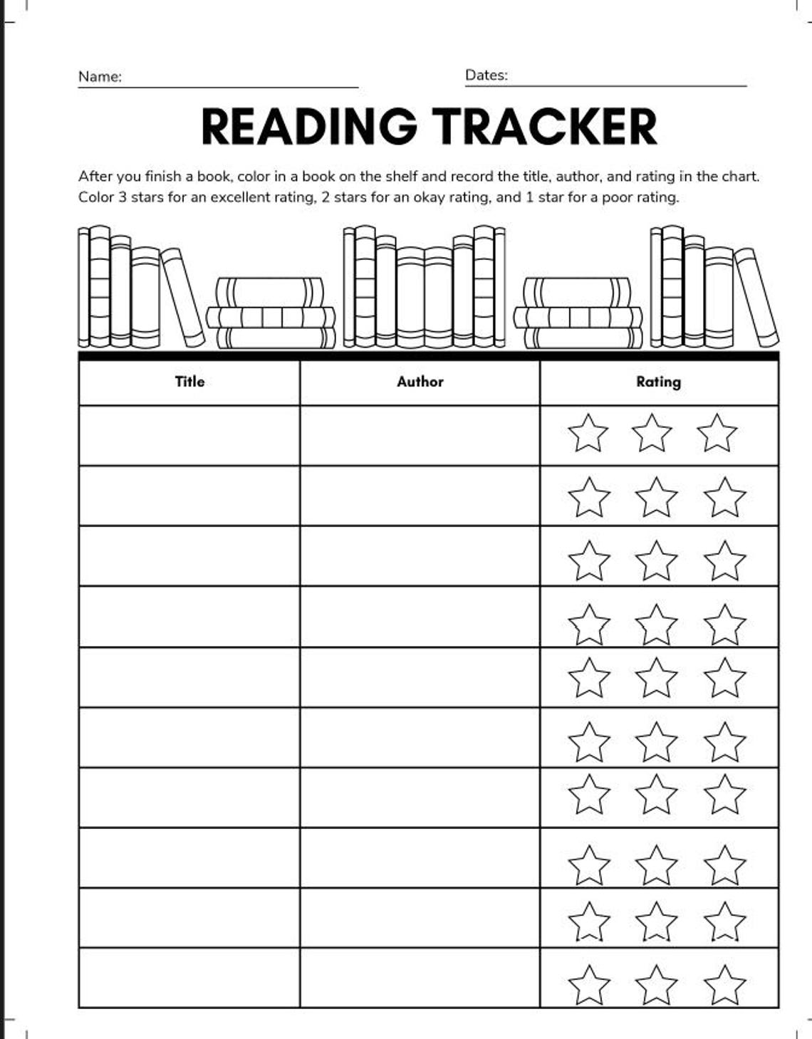 Personalized Kids Reading Tracker | Printable Reading Log | Custom ...