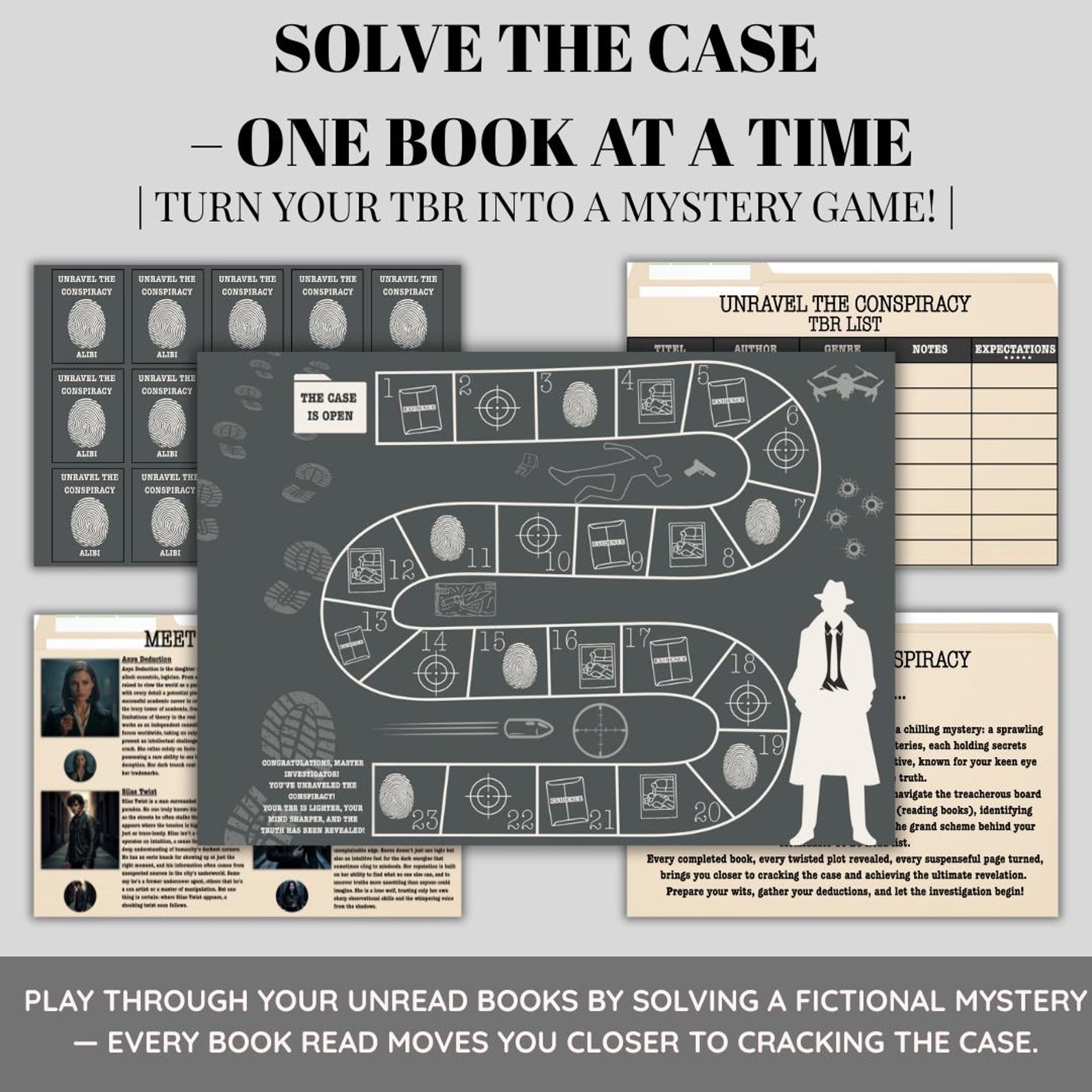 Printable Mystery TBR Board Game: DIY Reading Challenge (PDF Download ...
