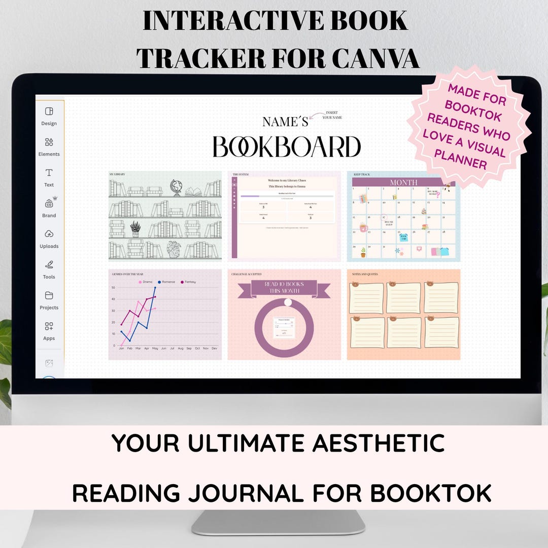 Interactive Book Tracker Canva | Reading Journal (digital Download - Etsy