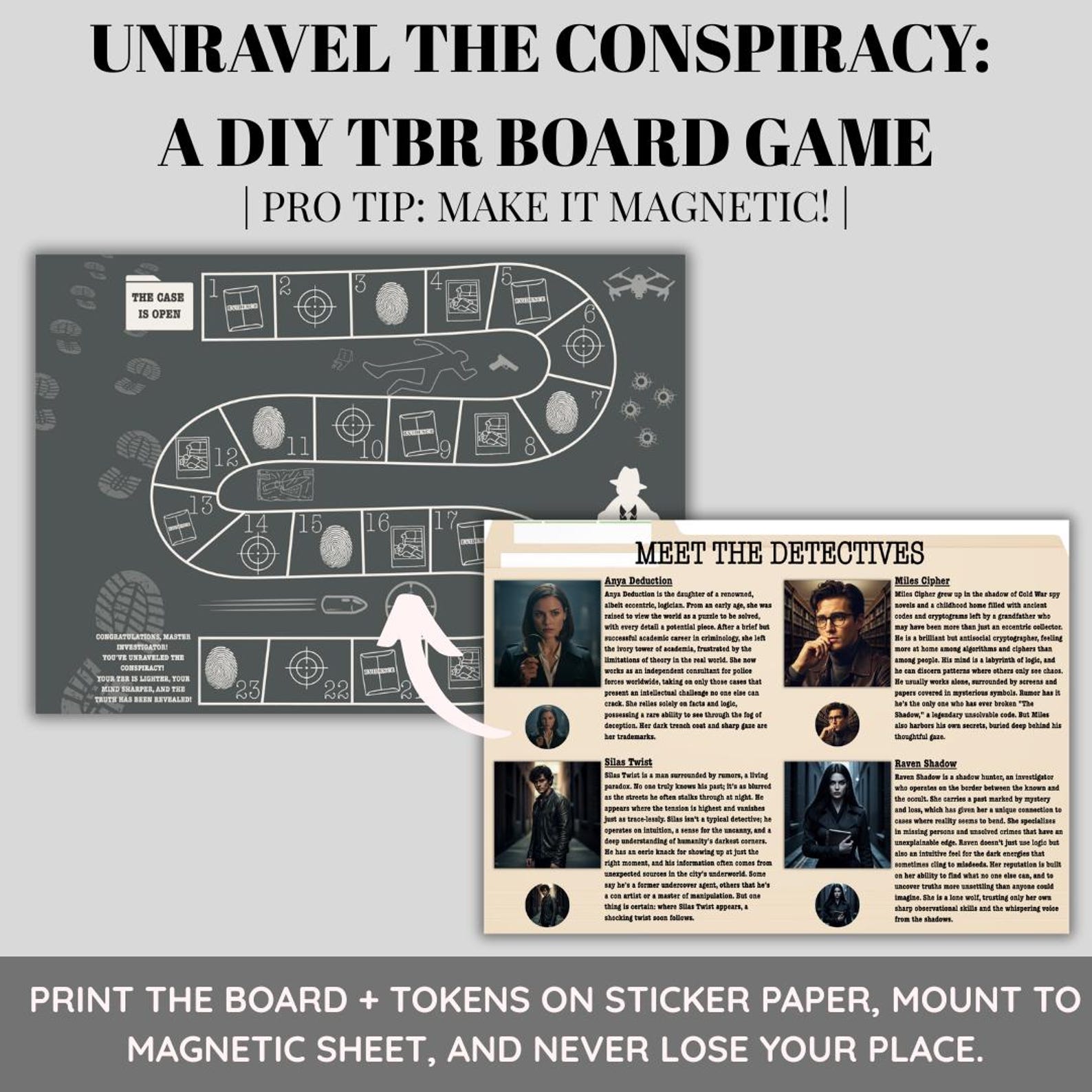 Printable Mystery TBR Board Game: DIY Reading Challenge (PDF Download ...