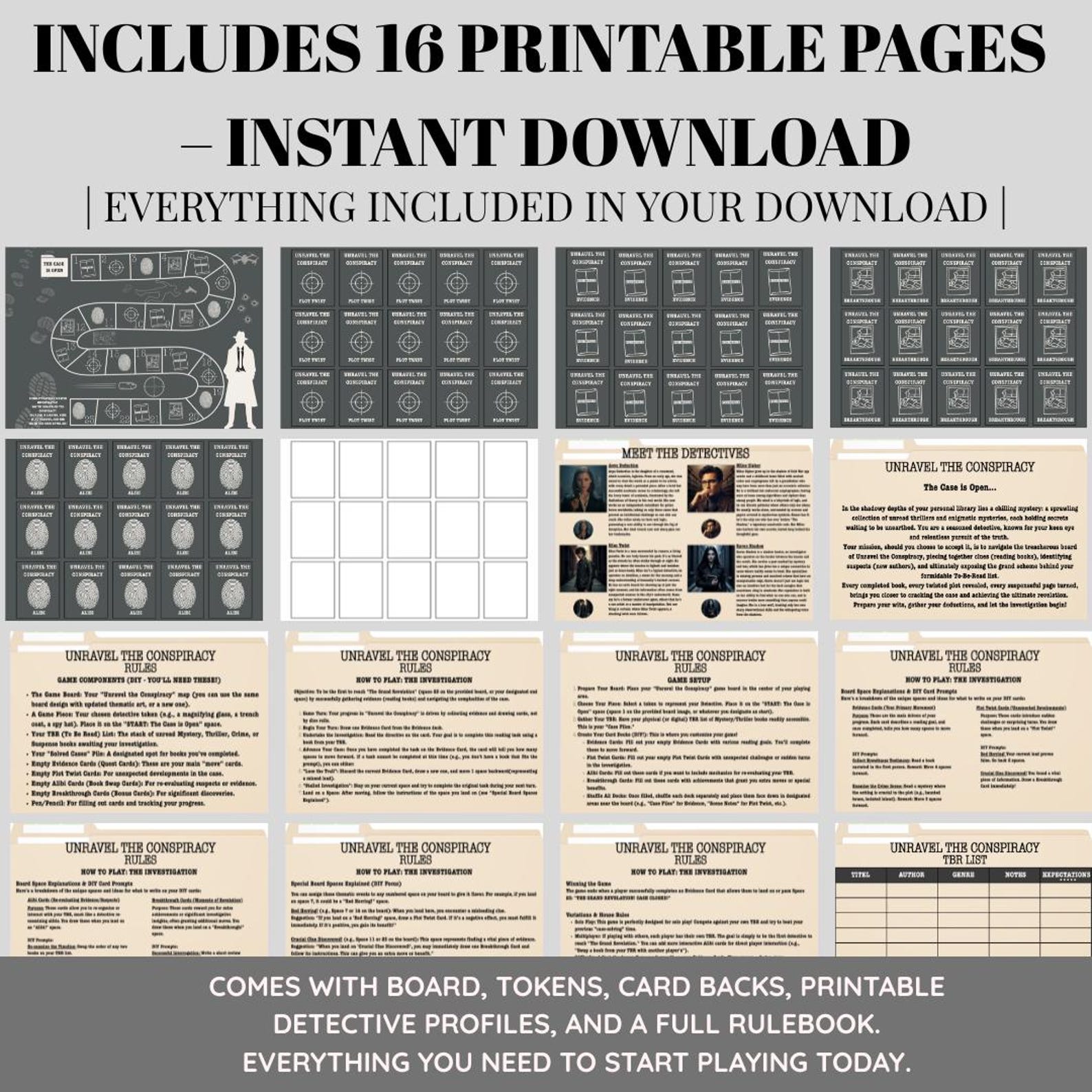 Printable Mystery TBR Board Game: DIY Reading Challenge (PDF Download ...