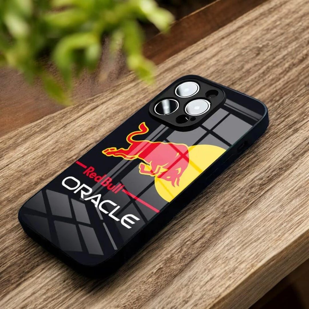 MINISO R Red Bulls Tempered Glass iPhone Case | Shockproof Luxury Cover ...