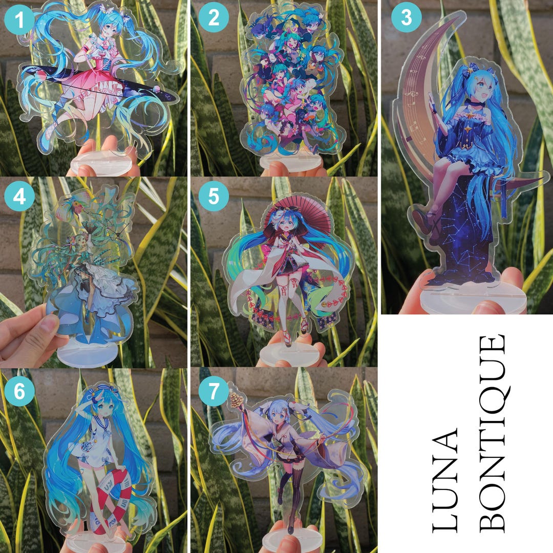 Hatsune Miku Acrylic Stands, Miku Anime Double Sided Clear Acrylic ...