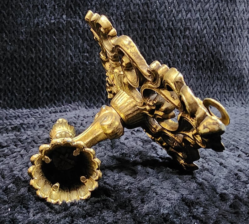 Ornate Brass Wall Sconce – Rococo / Hollywood Regency Style Scrollwork ...