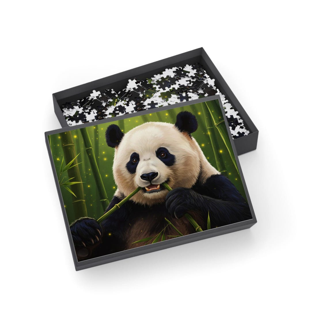 Emotional Panda Jigsaw Puzzle Colorful Bamboo Forest, AI Animal Art ...