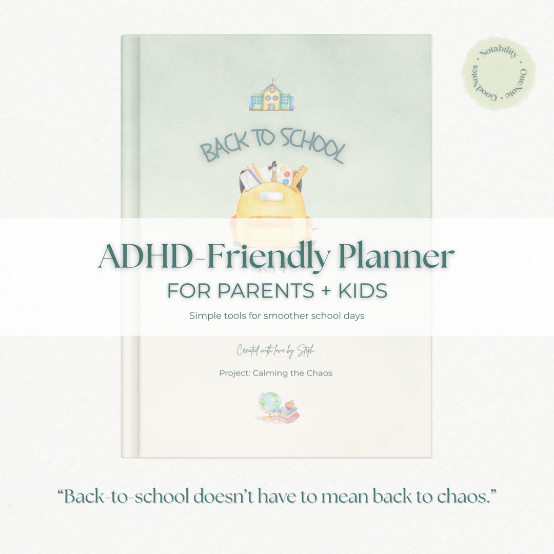 Adhd-friendly Back to School Planner for Parents + Kids | Printable ...