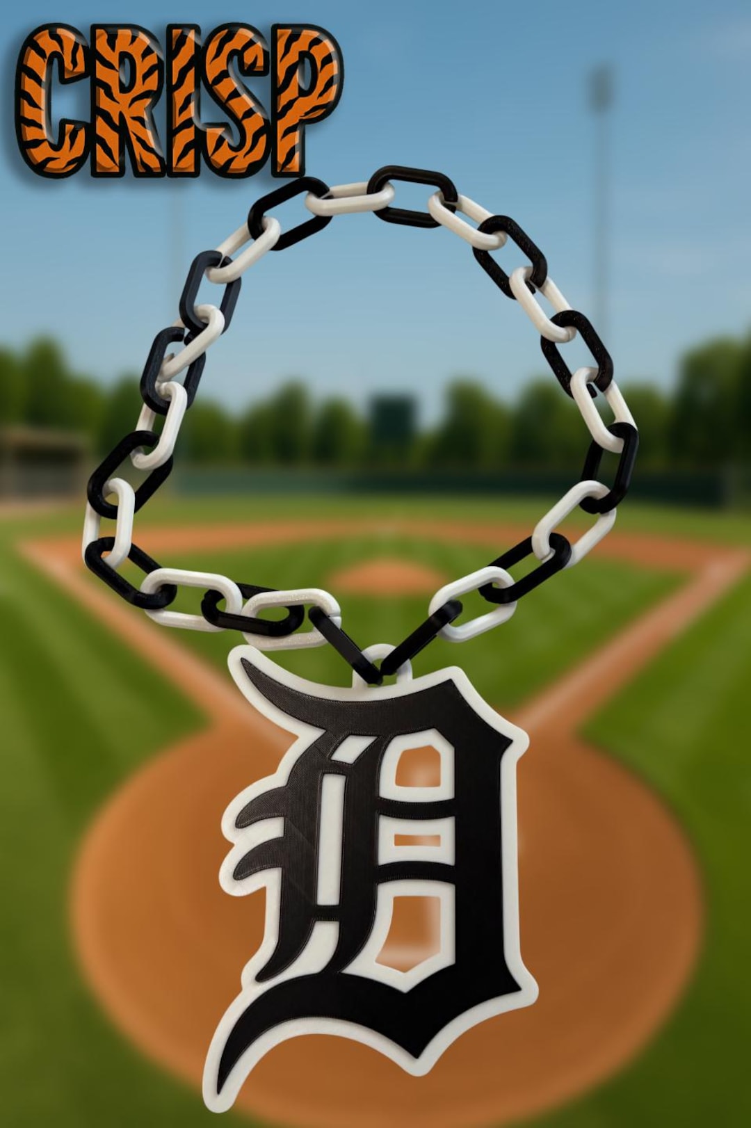Detroit Tigers Old English D Necklace – 3D Printed Black & White ...