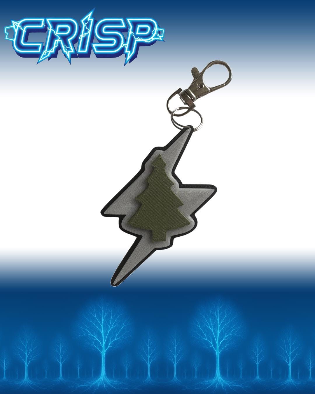 Electric Forest Keychain – Glow in the Dark Lightning Bolt With Pine ...