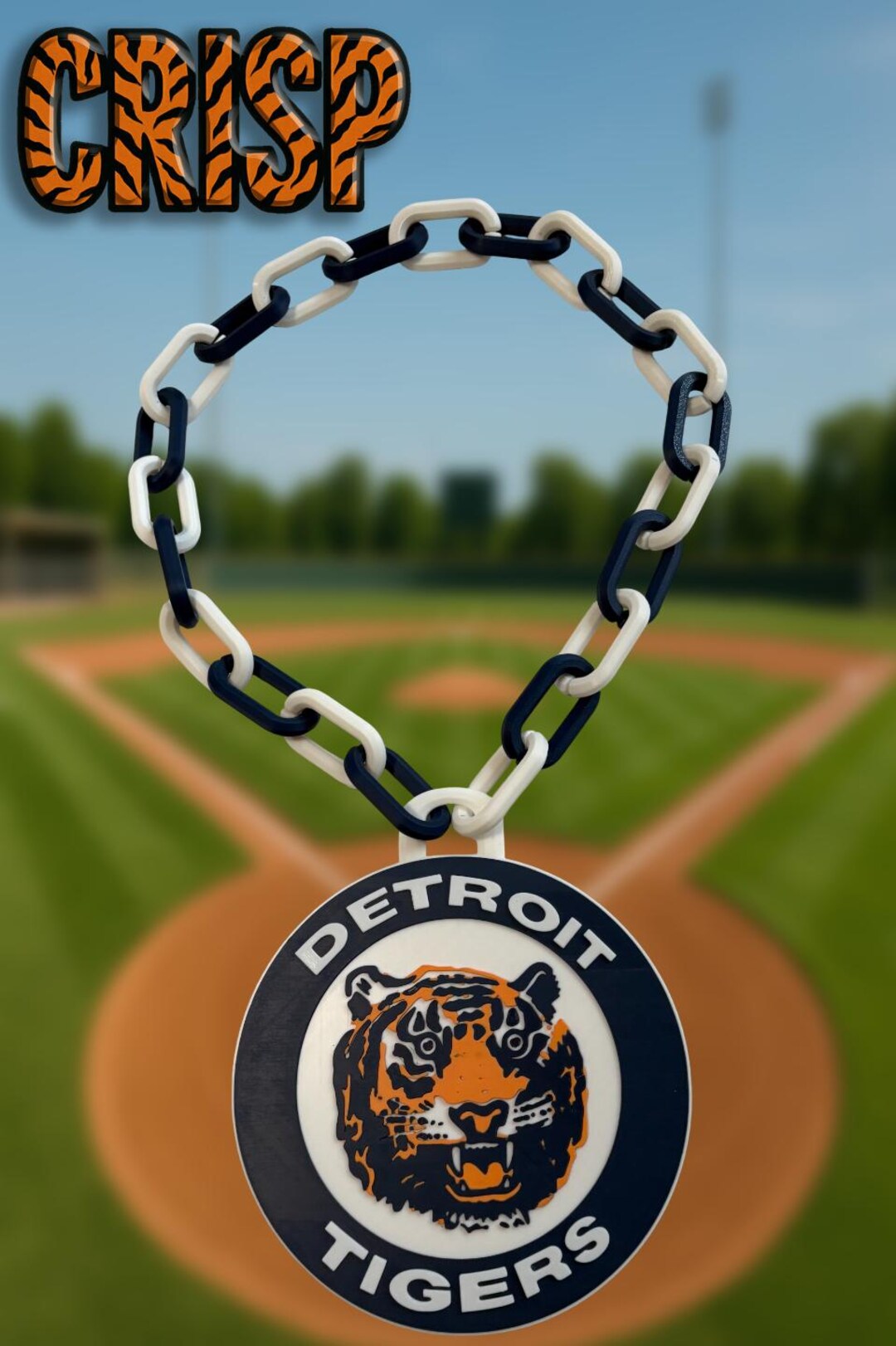 Detroit Tigers Vintage Tiger Necklace – 3D Printed Medallion Chain ...