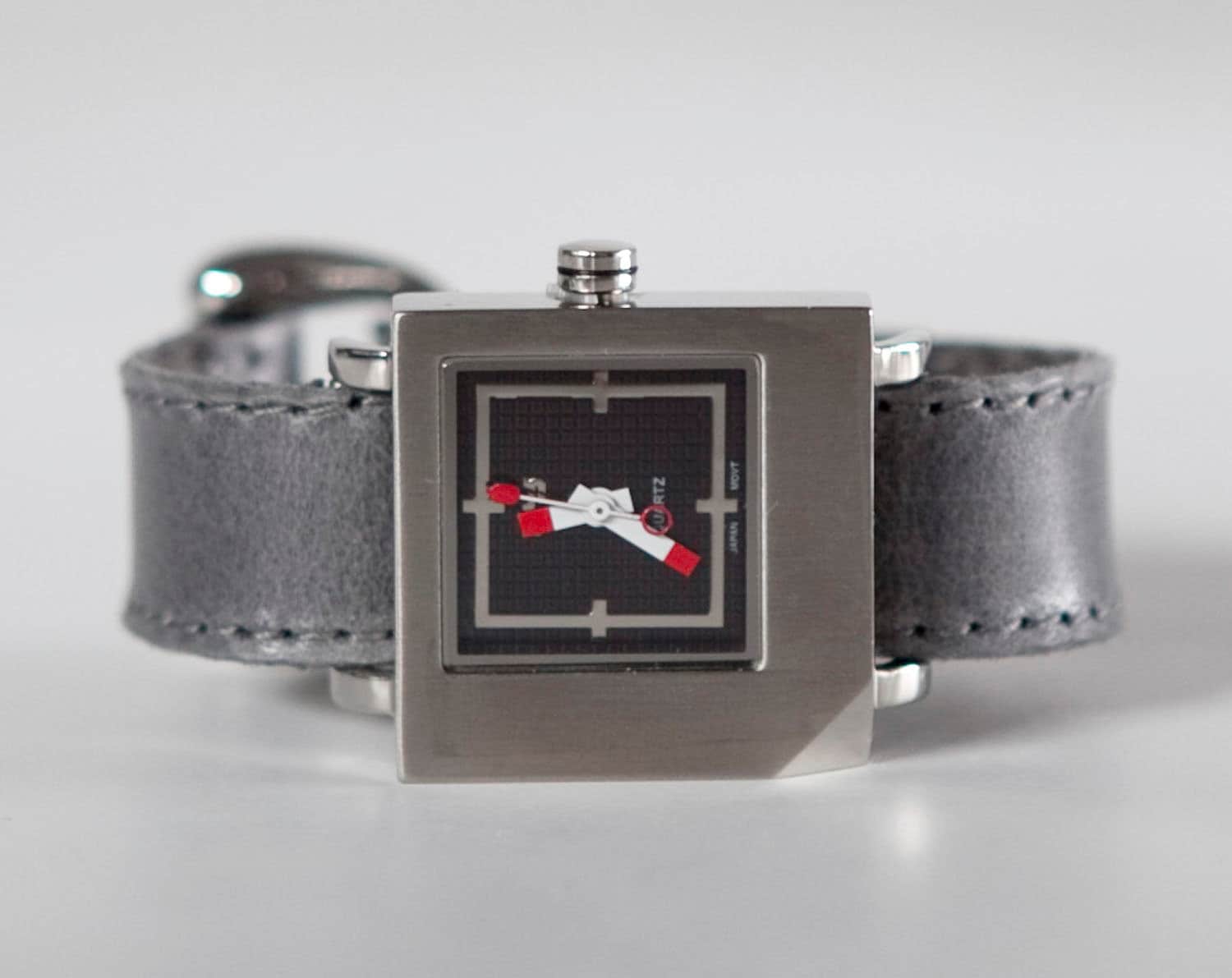 Grey Leather Cuff Grey Cuff Bracelet the CUBE Cuff - Etsy