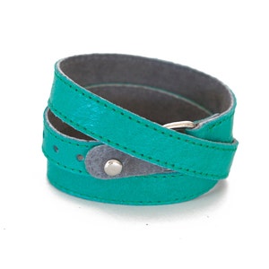 Ocean Green Triple Wrap Leather Watch, Aqua Green Watch - the Twist - Etsy
