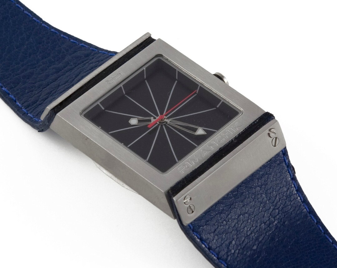 Chunky Blue Leather Watch, Square Watch - the Fulcrum Taper - Etsy Canada
