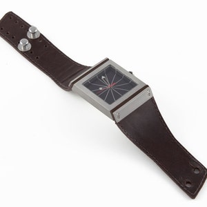 Brown Leather Watch, Square Chunky Watch - the Fulcrum Taper - Etsy