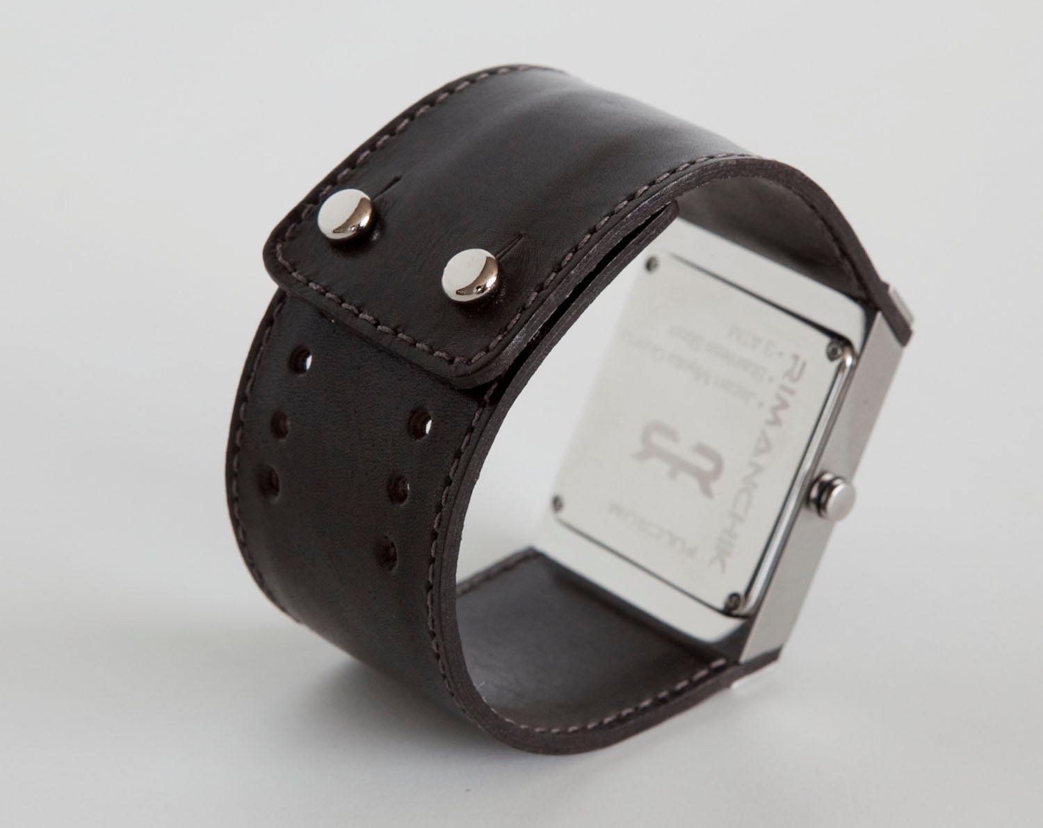 Dark Brown Leather Watch Large Square Watch the Fulcrum - Etsy