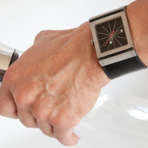 Royal Blue Leather Watch, Big Square Watch - Fulcrum - Etsy
