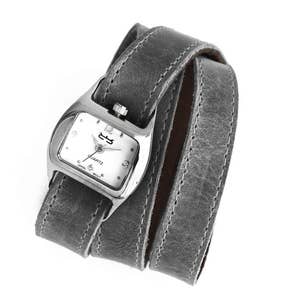 Grey Triple Wrap Leather Watch, Ladies' Grey Watch, Mother's Day Gift ...