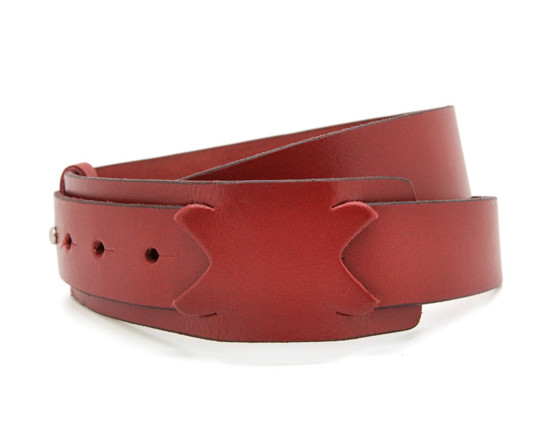 Buckle-less Belt, Red Leather Belt, No Buckle Belt the Flash - Etsy