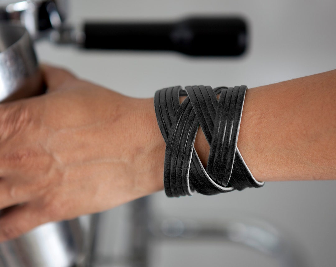 Women or Men's Black Leather Cuff - the Jazz - Etsy