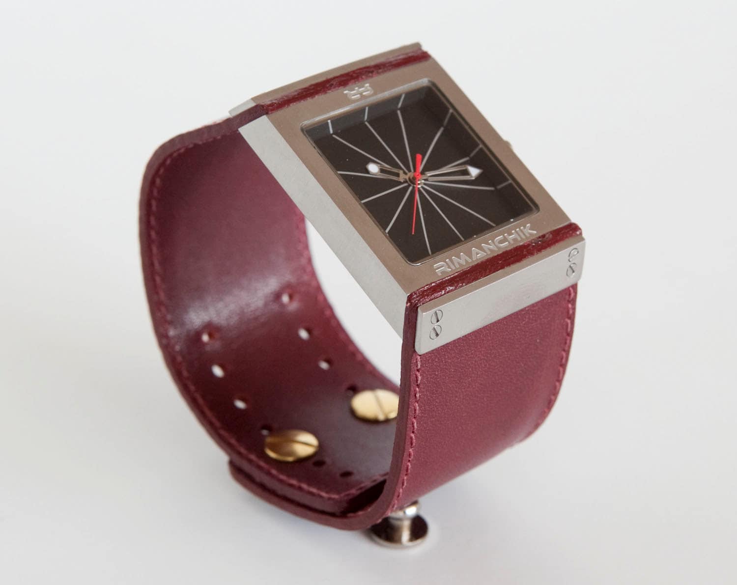 Red Leather Watch Chunky Red Watch Square Watch Fulcrum - Etsy