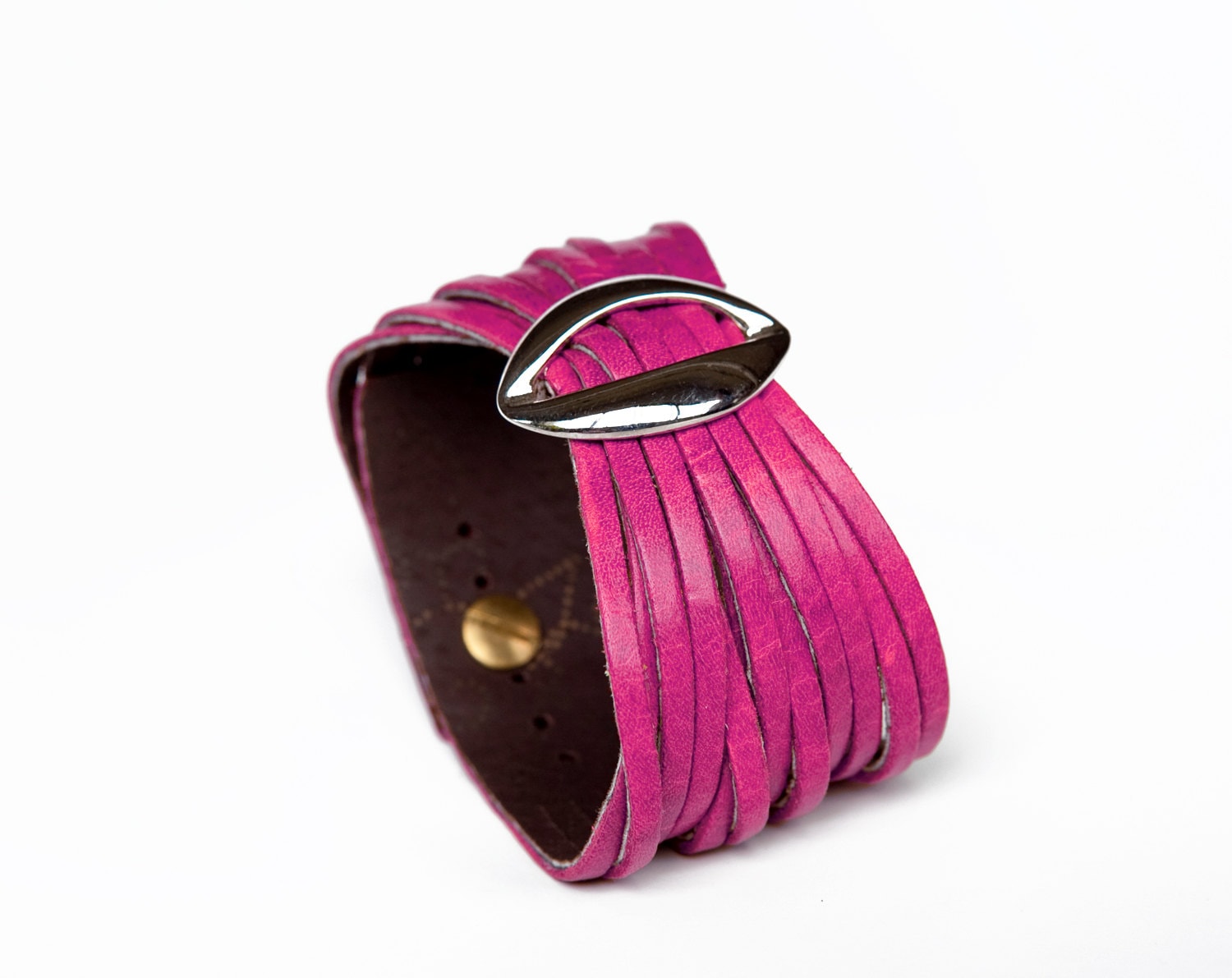Fuchsia Pink Cuff, Women's Pink Leather Bracelet - the Lips - Etsy