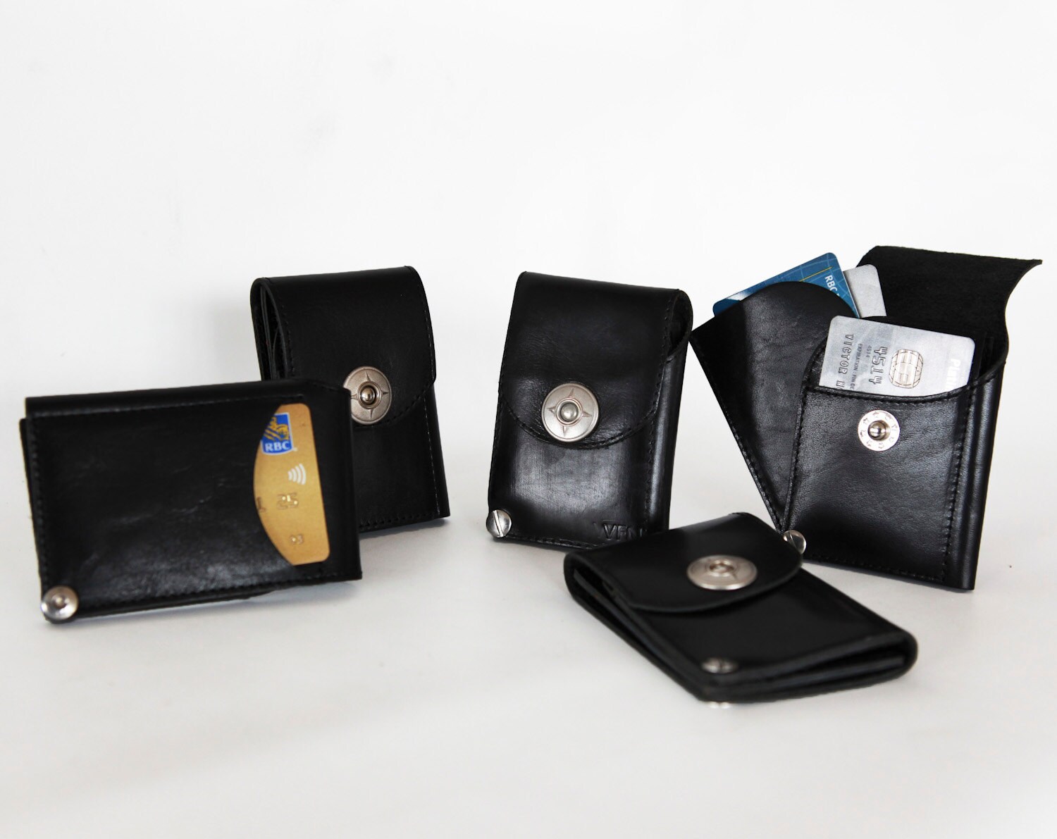 Set of Personalized Black Leather Wallets, Customized Groomsmen Gifts ...