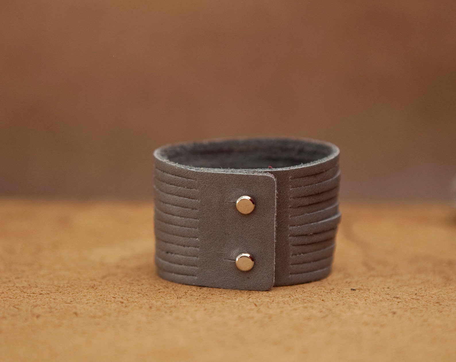 Grey Leather Cuff, Multi Strand Women's Bracelet - Etsy