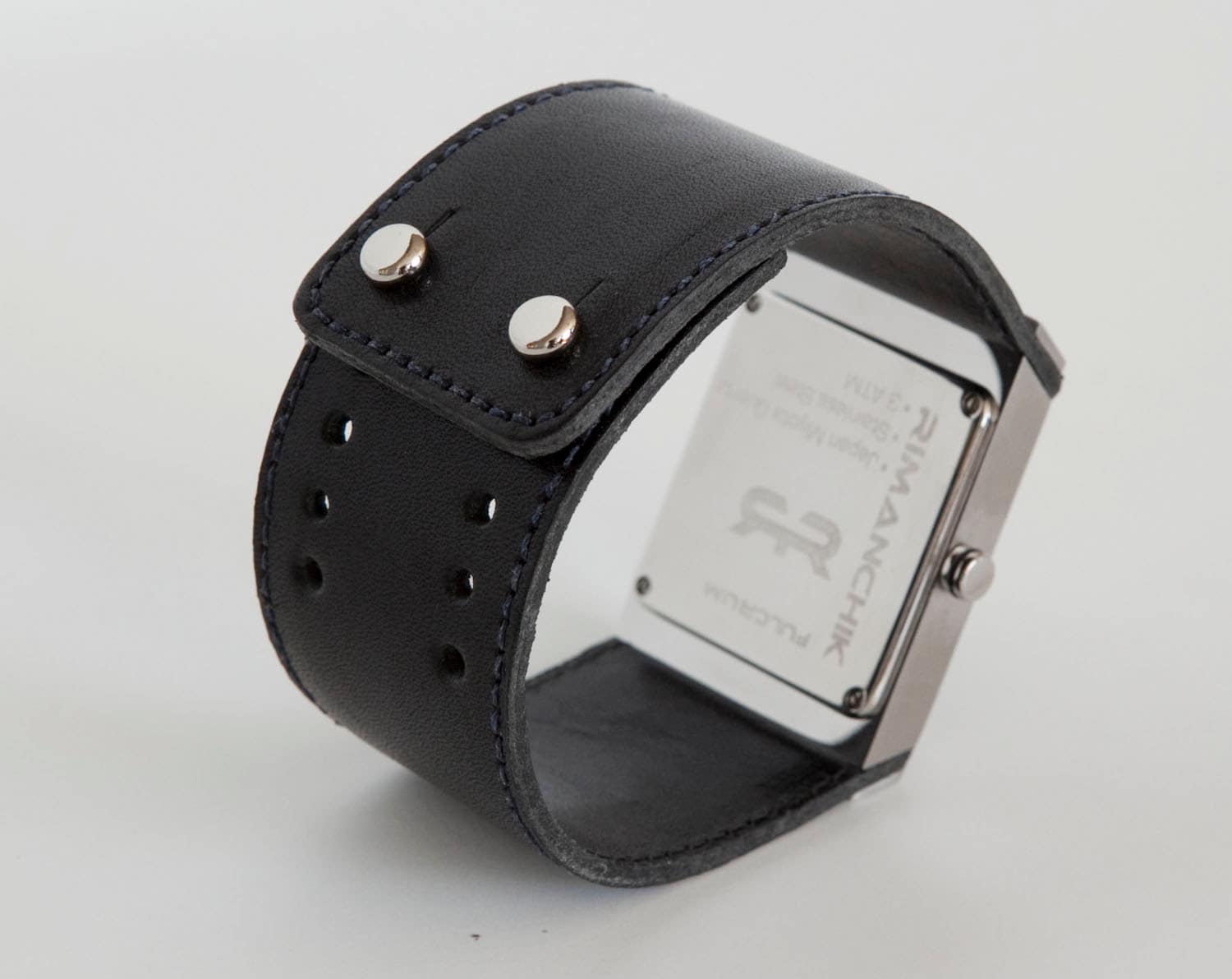 Black Leather Watch, Square Watch, Modern Accessory - the Fulcrum ...