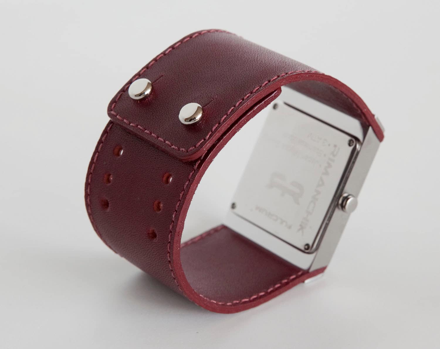 Red Leather Watch Chunky Red Watch Square Watch Fulcrum - Etsy