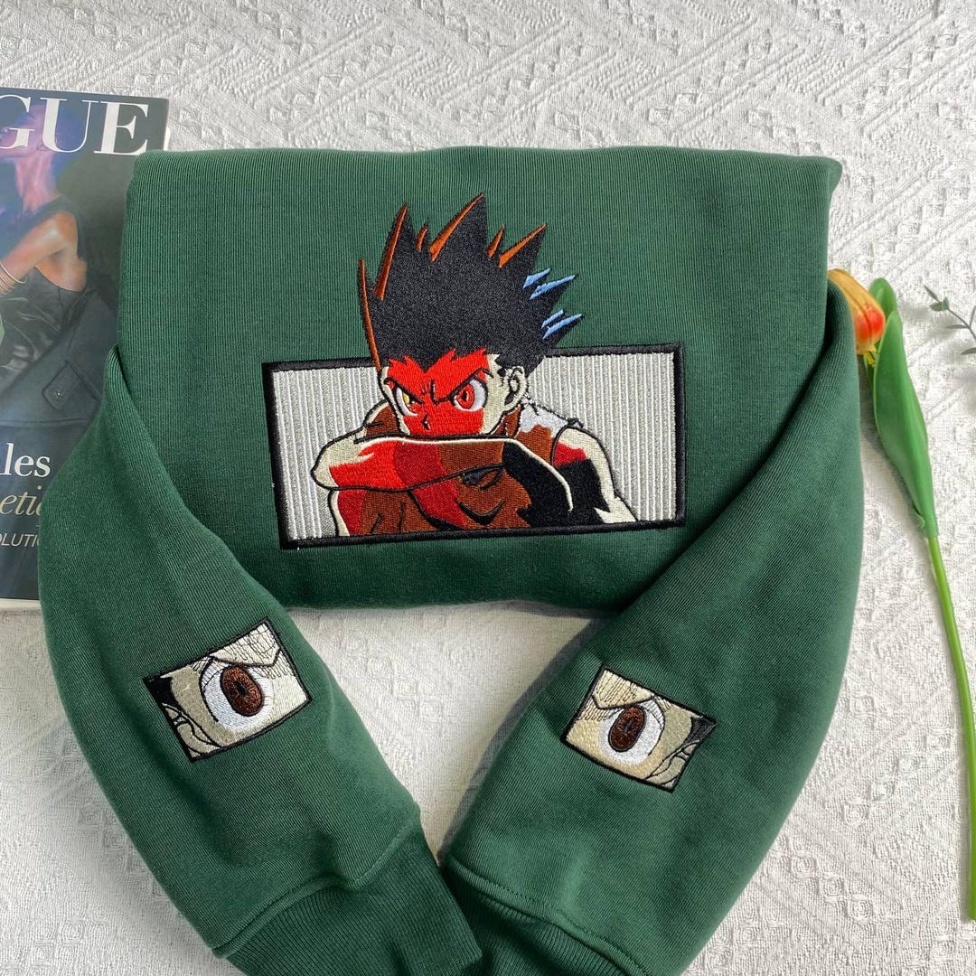 Embroidered Anime Sweatshirt, Nen - Enhancement Hoodie, Jajanken: Rock ...