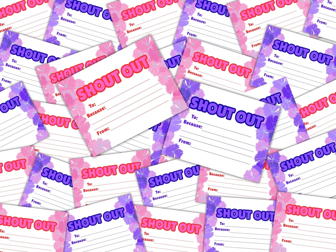 Editable Shout Out Cards: Coworker & Student Recognition (digital ...
