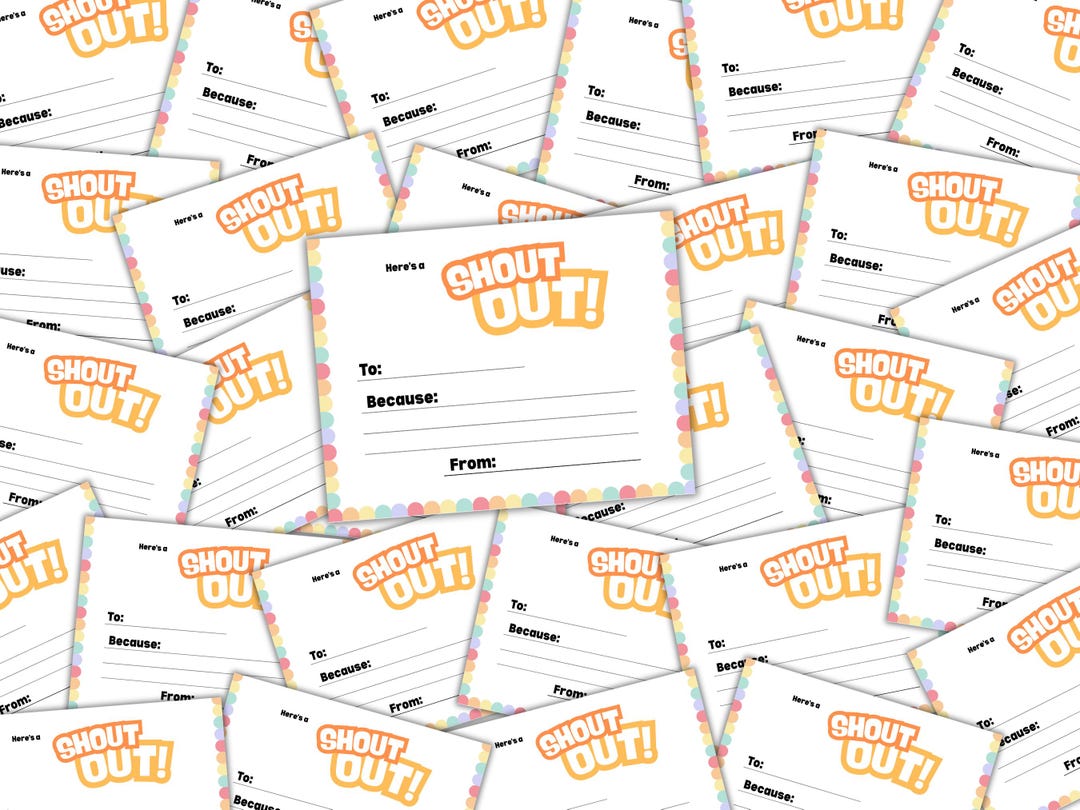 Editable Employee Shout Out Cards: Team Appreciation Printables ...