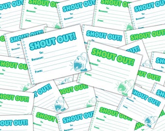 Editable Shout Out Cards: Coworker & Student Recognition (digital ...