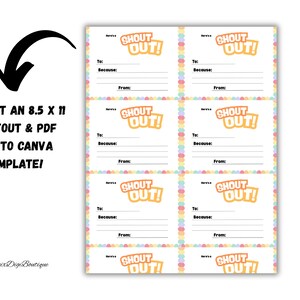 Editable Employee Shout Out Cards: Team Appreciation Printables ...