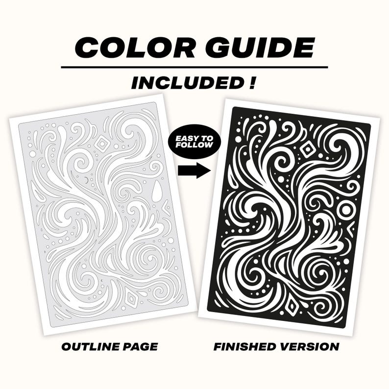 Monochrome Coloring Book | Beginner Pack 2 | Printable PDF PNG Download ...