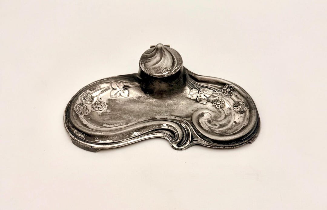 Antique WMF Jugendstil Inkwell Art Nouveau, Silver Plated Desk Inkstand ...