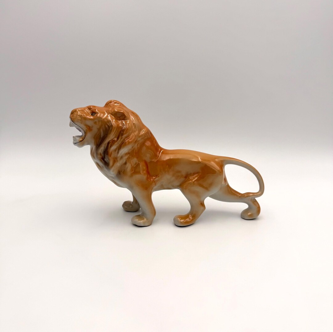 Vintage Porcelain Lion Figurine – Apulum Alba Iulia Romania – Large ...