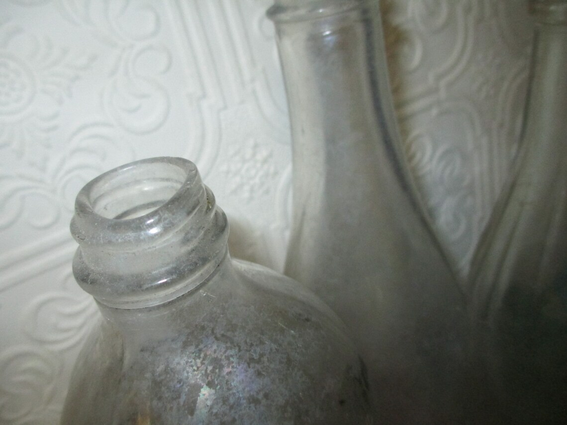 5 SALVAGE DISTRESSED MELTED Vintage Old Dirty Glass Assorted | Etsy