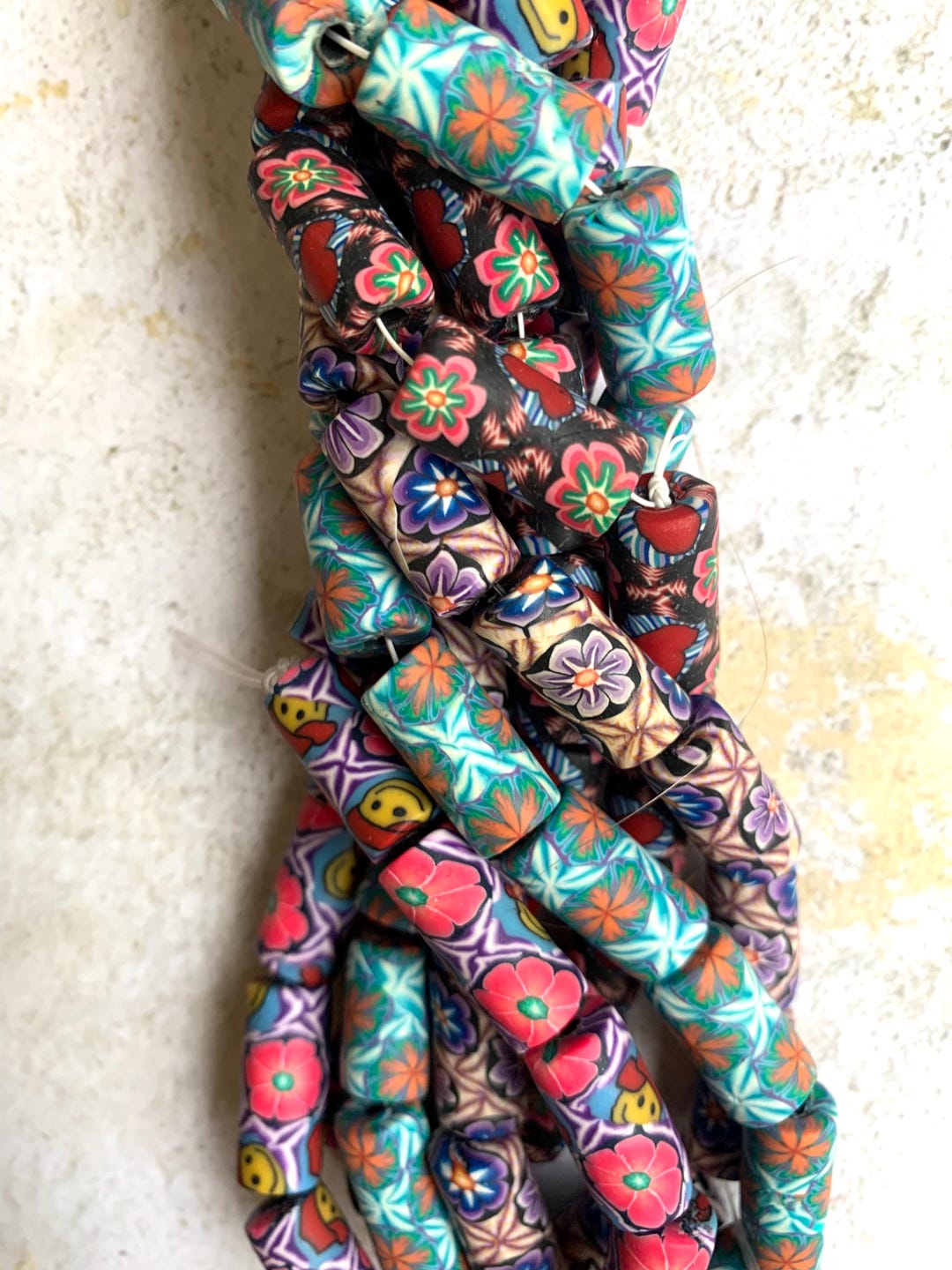 100 Assorted Fimo Clay Tube Beads - 9 X 18 Mm - Etsy