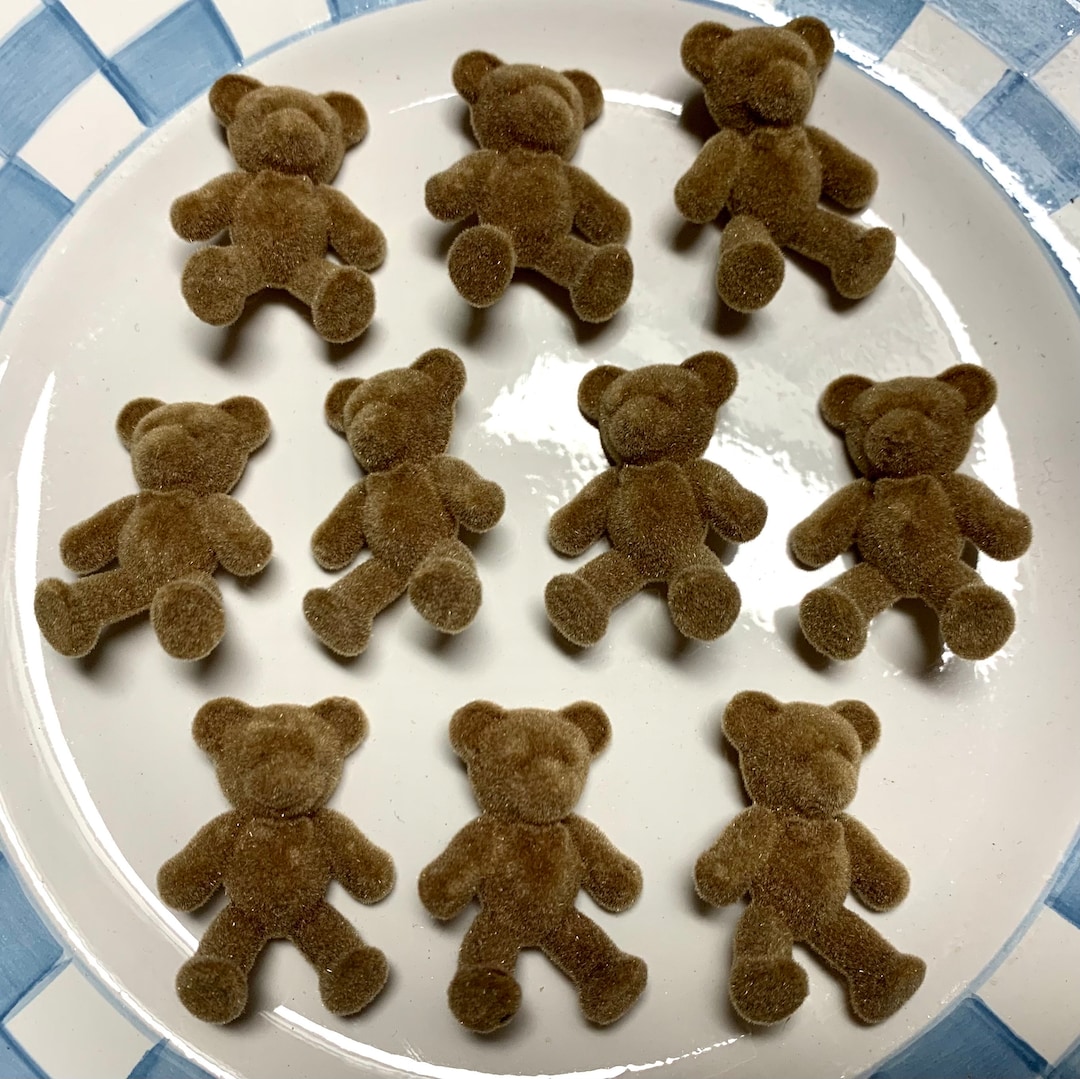 10 Jumbo Flocky Acrylic Shank Bear Buttons - Etsy