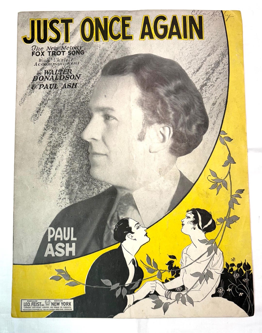 Just Once Again by Walter Donaldson and Paul Ash - 1927 Antique Sheet ...