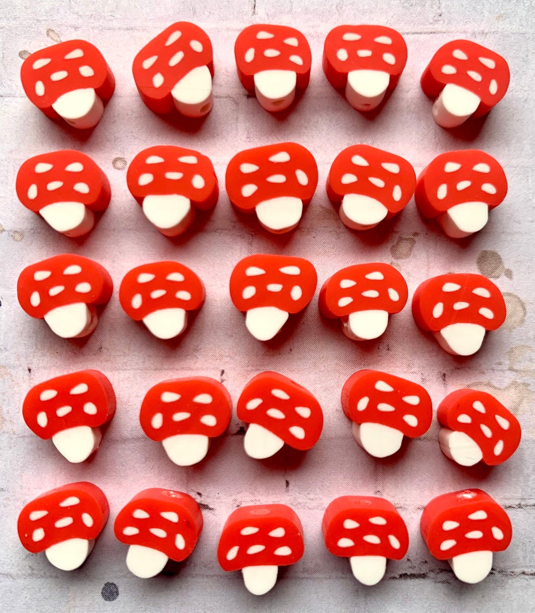 Mushroom Fimo Clay Beads - 8mm - Red and White (25, 50, or 100) - Etsy